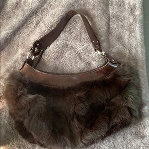 Kenneth Cole | Bags | Kenneth Cole Leather Rabbit Fur Womens Handbag ...
